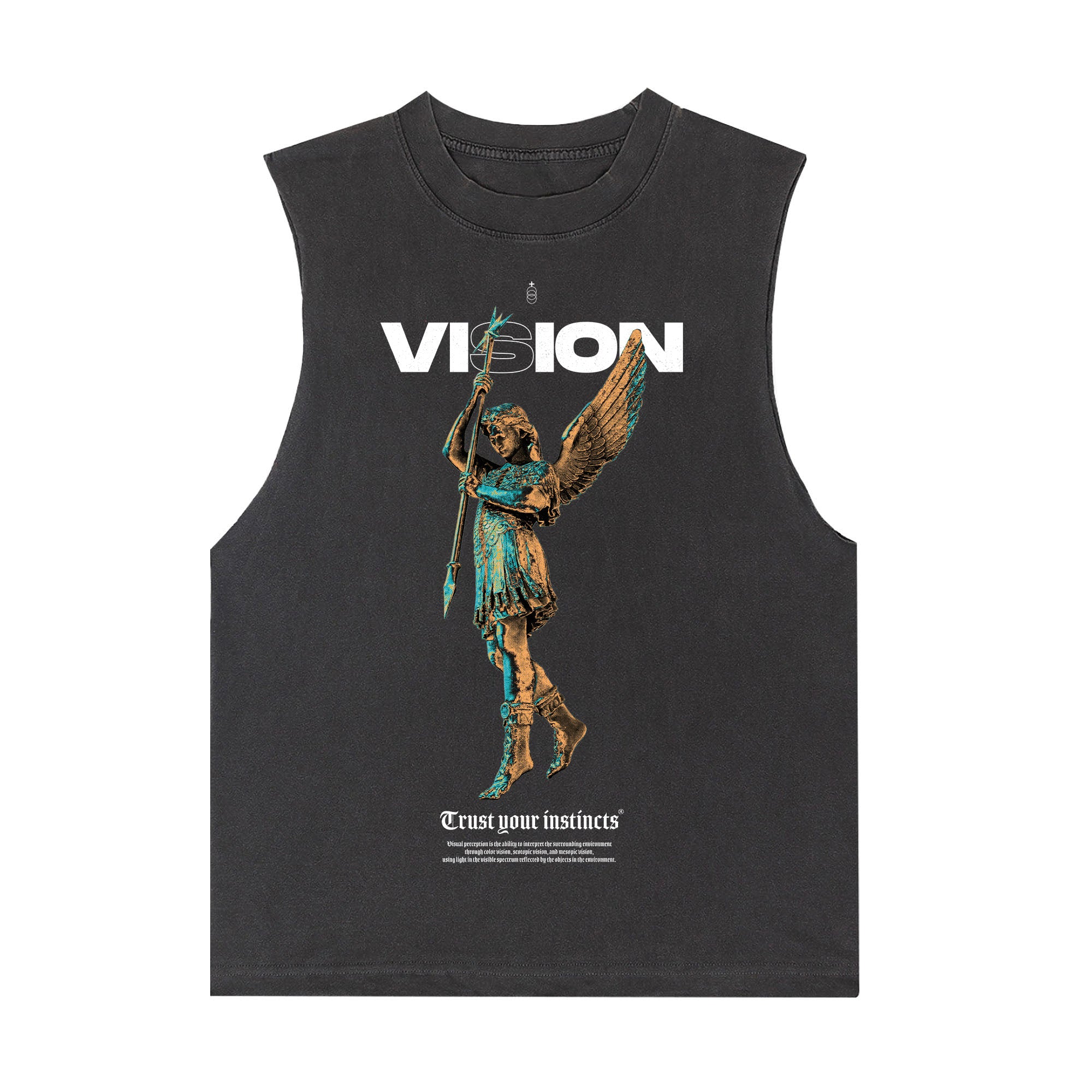 Fragmented Statue [Vision] Sleeveless Tee / Vintage Black – IKendoit.Shop